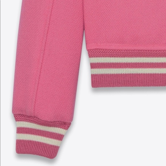 Yves Saint Laurent | Jackets & Coats | Ysl Teddy Jacket In Rose Virgin ...